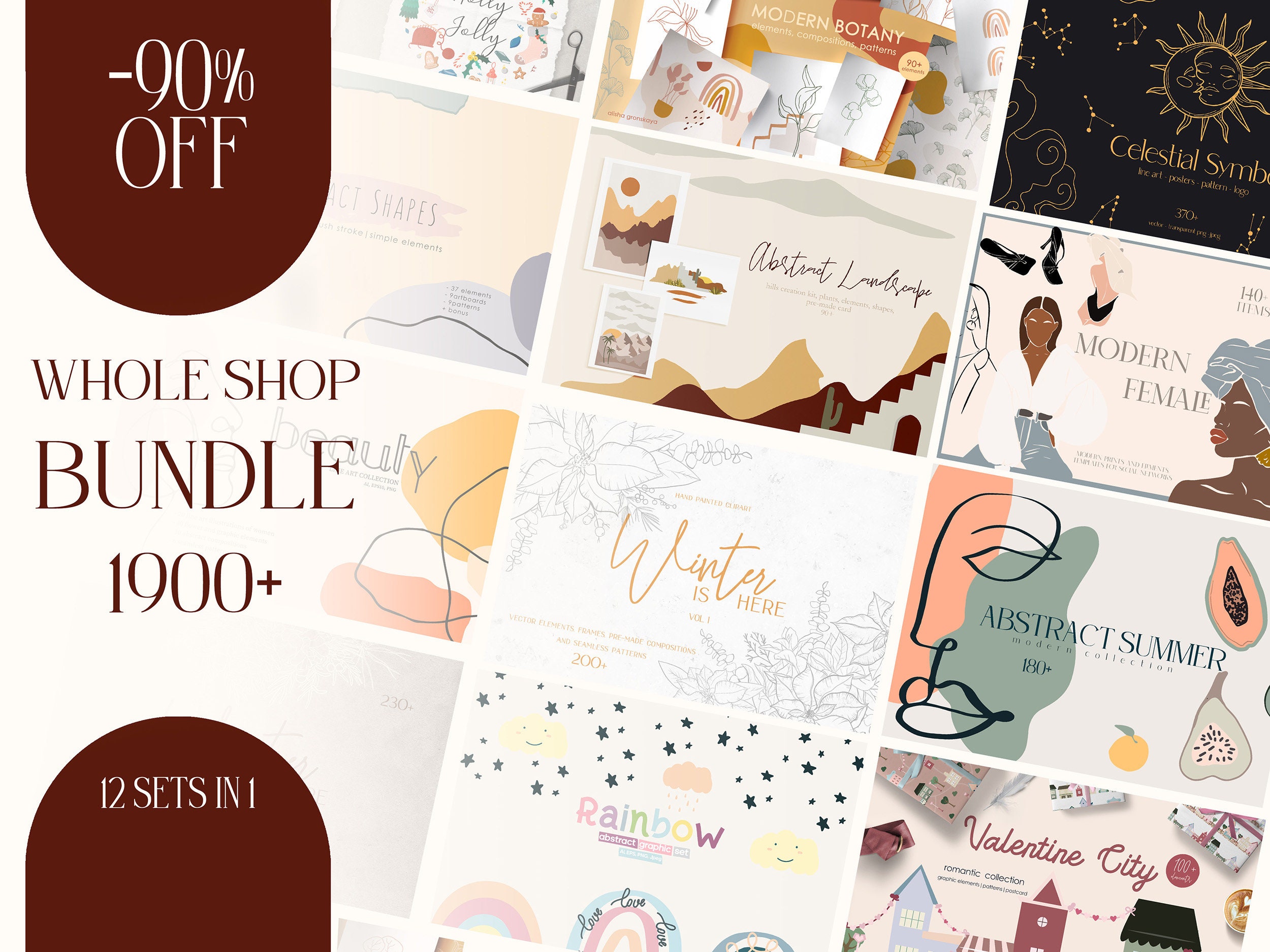 Whole Shop Graphic Bundle Clipart Bundle 90% OFF Entire Store Deal Bid ...