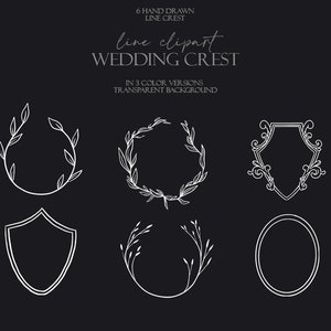 Monogram Wedding Shield Wreath - Hand Painted Family Coat of Arms Clip ...