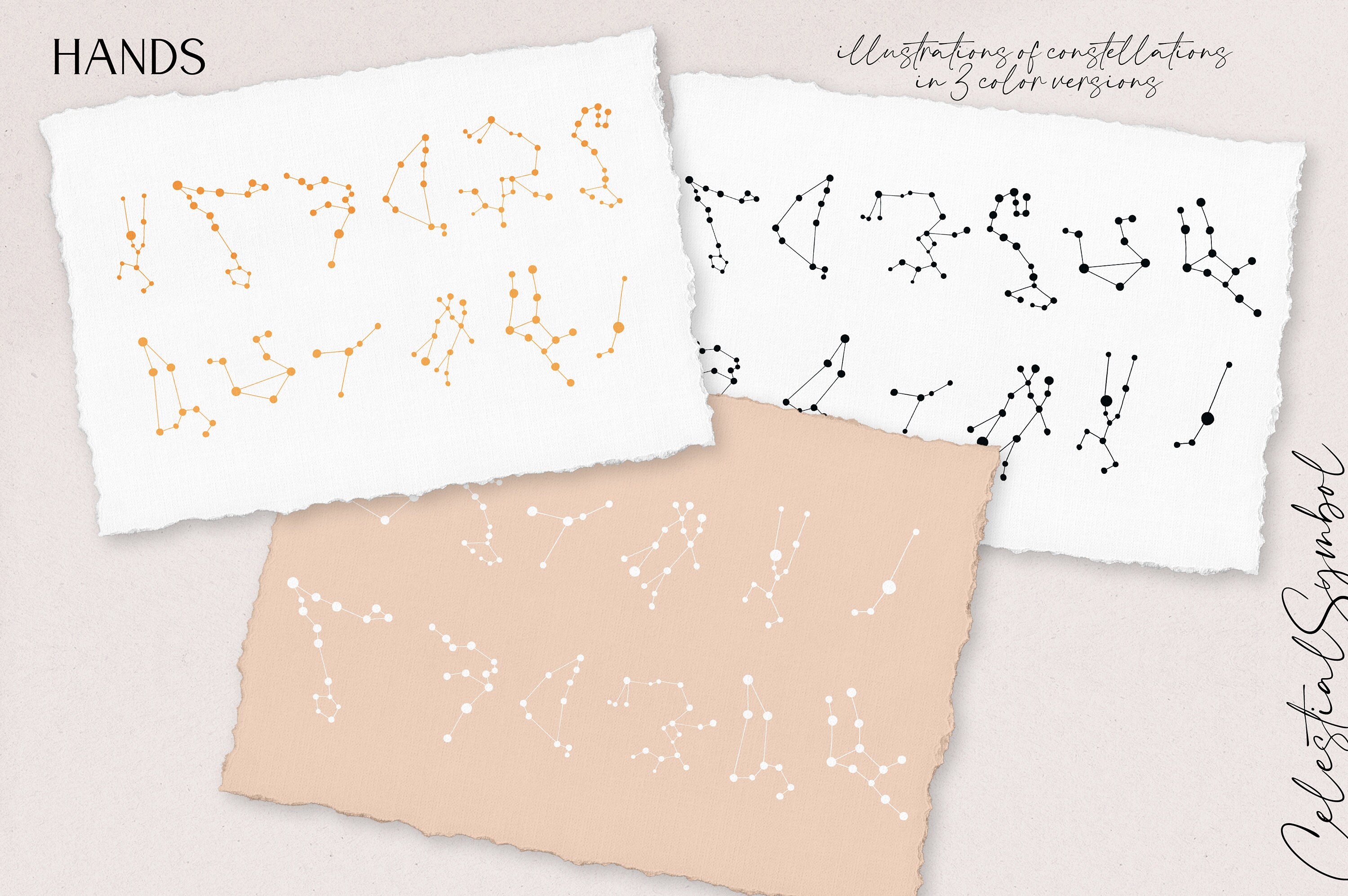 Zodiac constellations Clipart Set Astrology Celestial Clip | Etsy