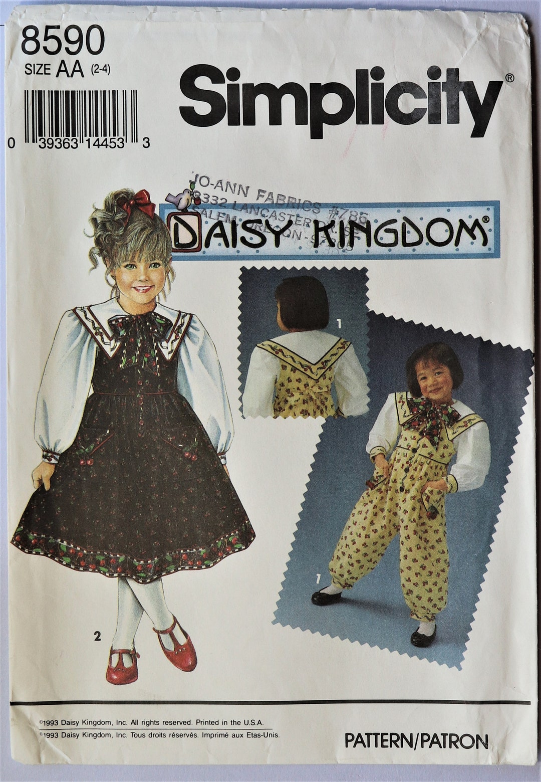 Simplicity 8590. Daisy Kingdom Toddler Girl Jumper, Blouse, Jumpsuit Pattern. Toddler Party ...