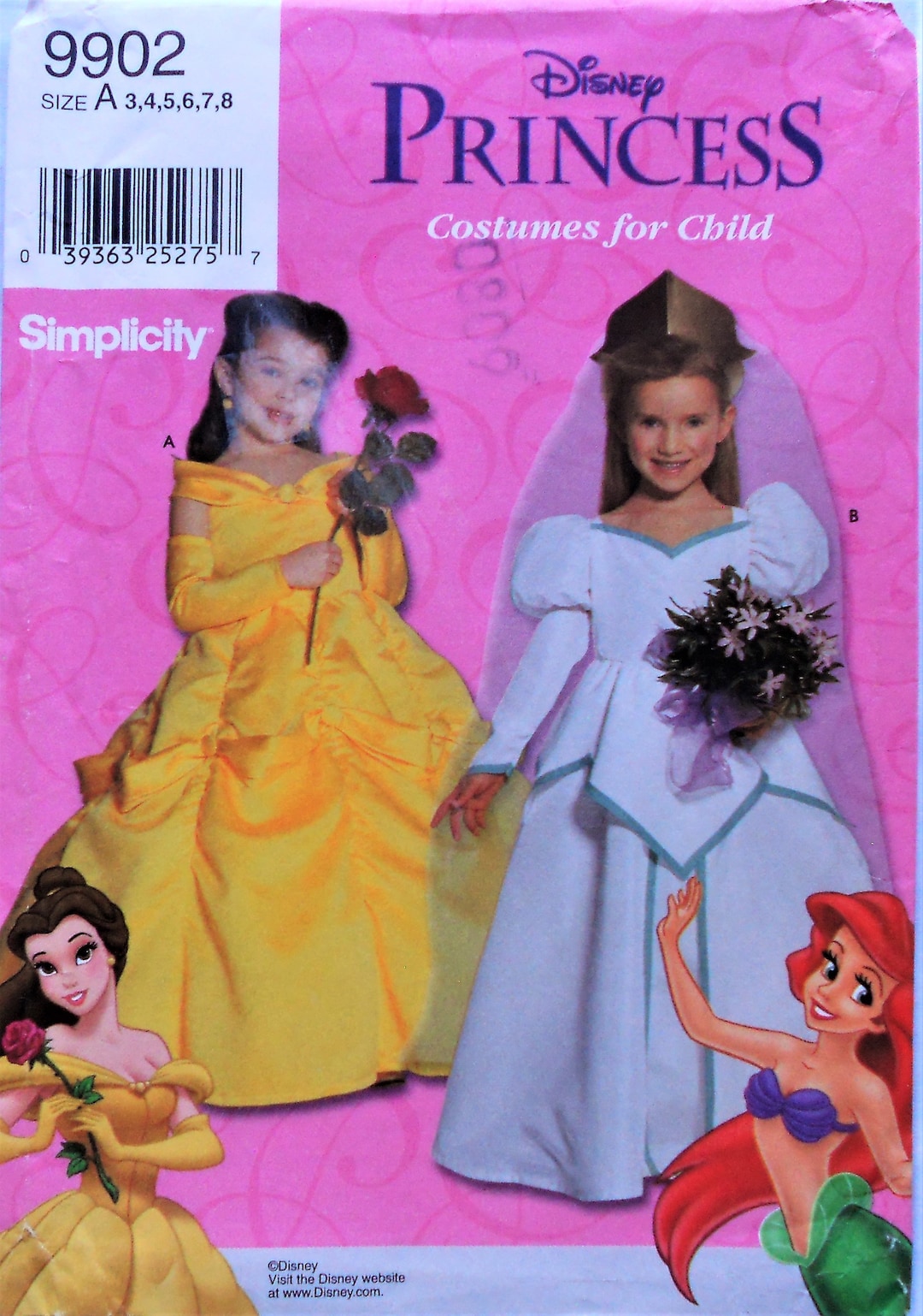 Disney Princesses Costume Pattern. Simplicity 9902. Girl's Belle and ...
