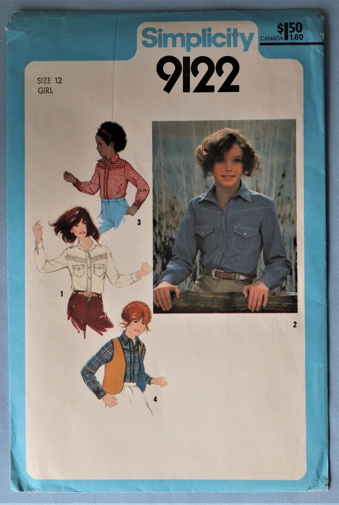 Simplicity 9122. Girl's Western Shirt and Reversible Vest Pattern ...