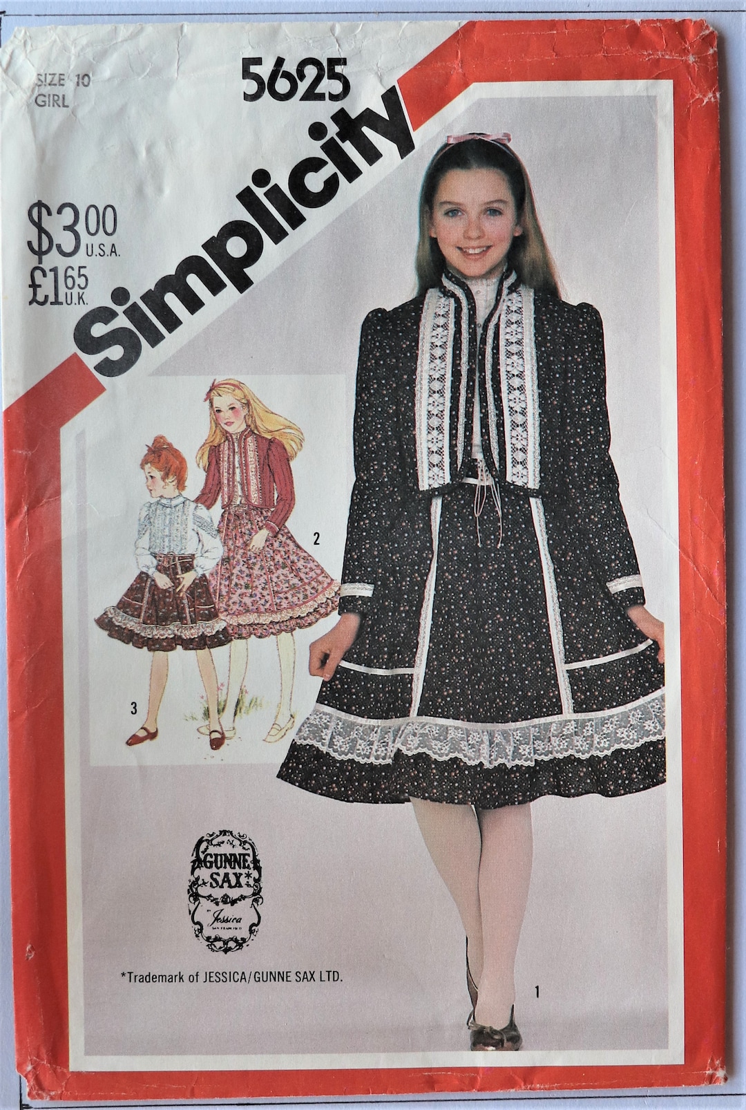 Simplicity 5625. Girls Gunne Sax Pattern. Vintage 1982 Gunne Sax ...