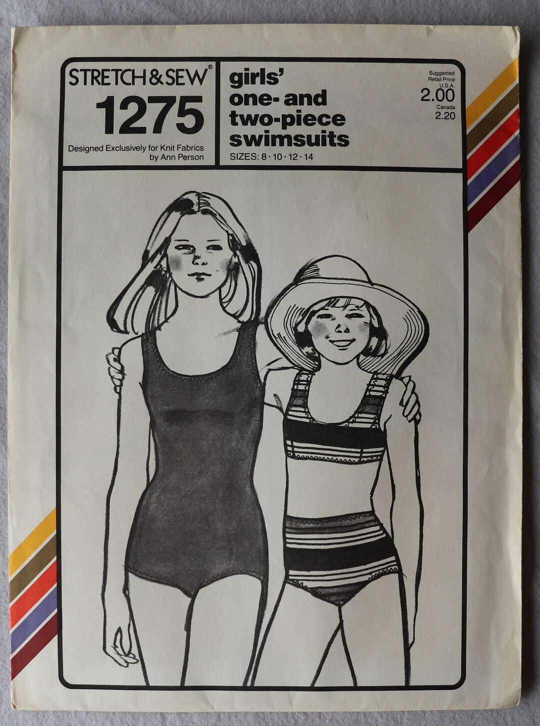 Stretch and Sew 1275. Girls' Swimsuits Pattern. Girl Tank Swim Suit ...