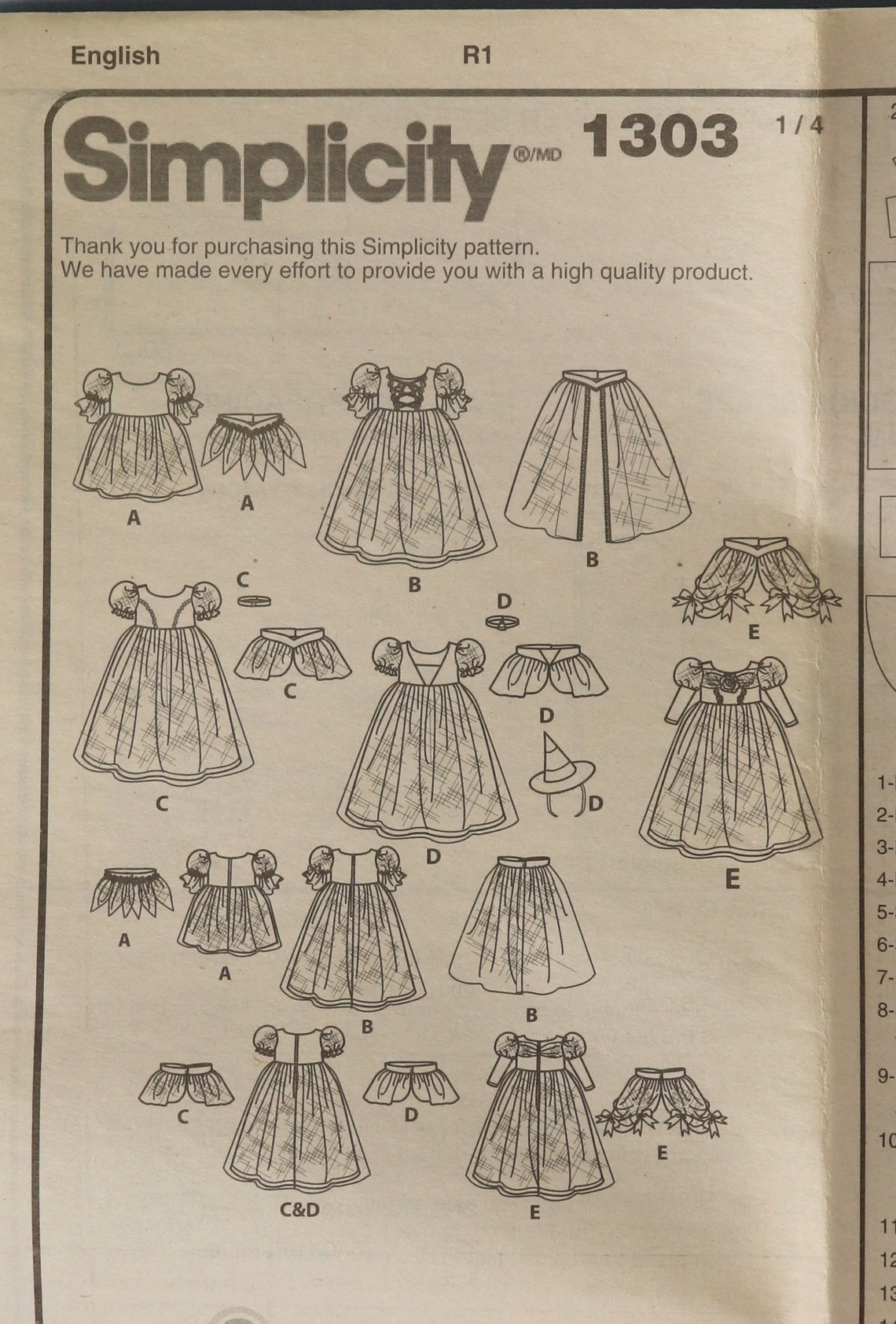 Simplicity 1303. Girl Storybook Princess Costumes Pattern. Toddler ...