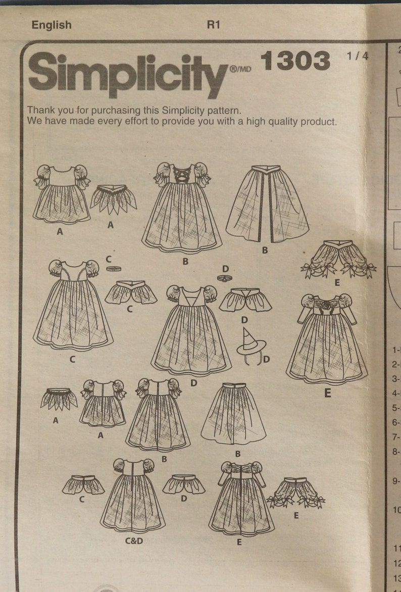 Simplicity 1303. Girl Storybook Princess Costumes Pattern. Toddler ...