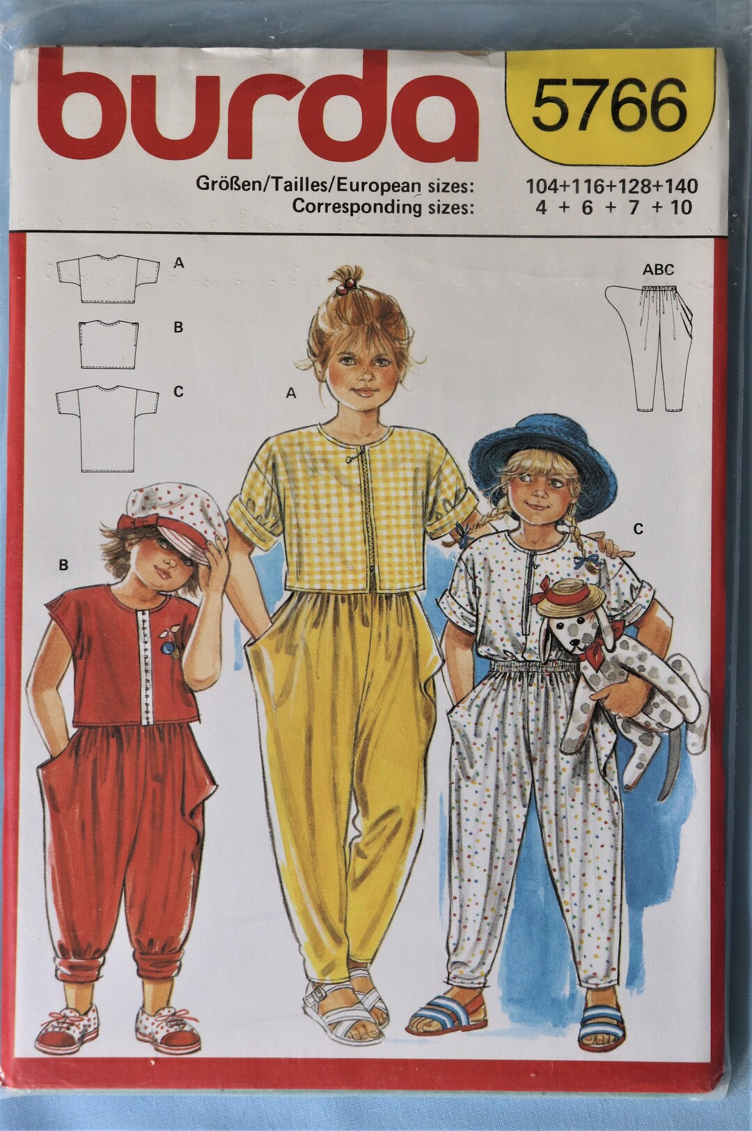 Burda 5766. Girl's Pants and Tops Pattern. Girl MC Hammer Pants and ...
