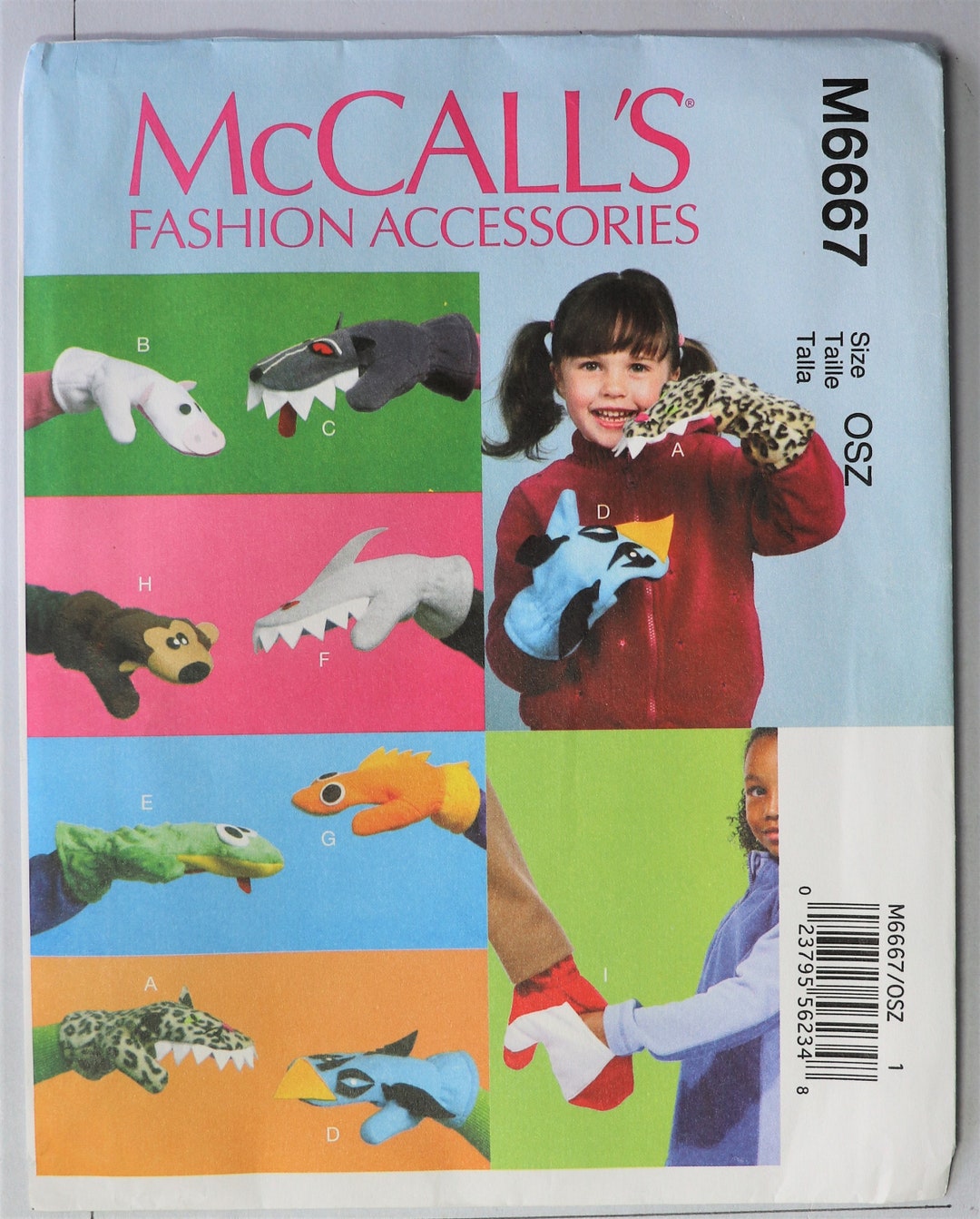 Mccall's 6667. Child Mittens Pattern. Monster Mittens Pattern. Fun ...