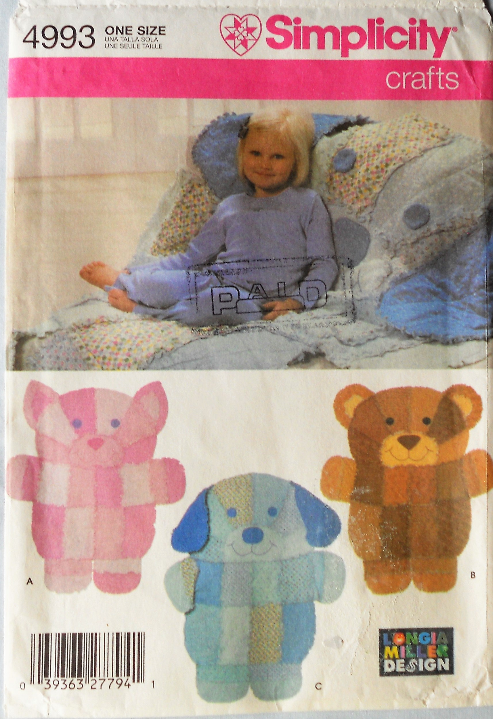 Simplicity 4993. Animal Rag Quilts Pattern. Animal Rag Quilt Wall ...