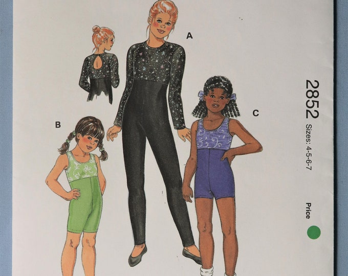 Kwik Sew 2852. Girl's Unitard Pattern. Dance Unitard Pattern. Fitted ...