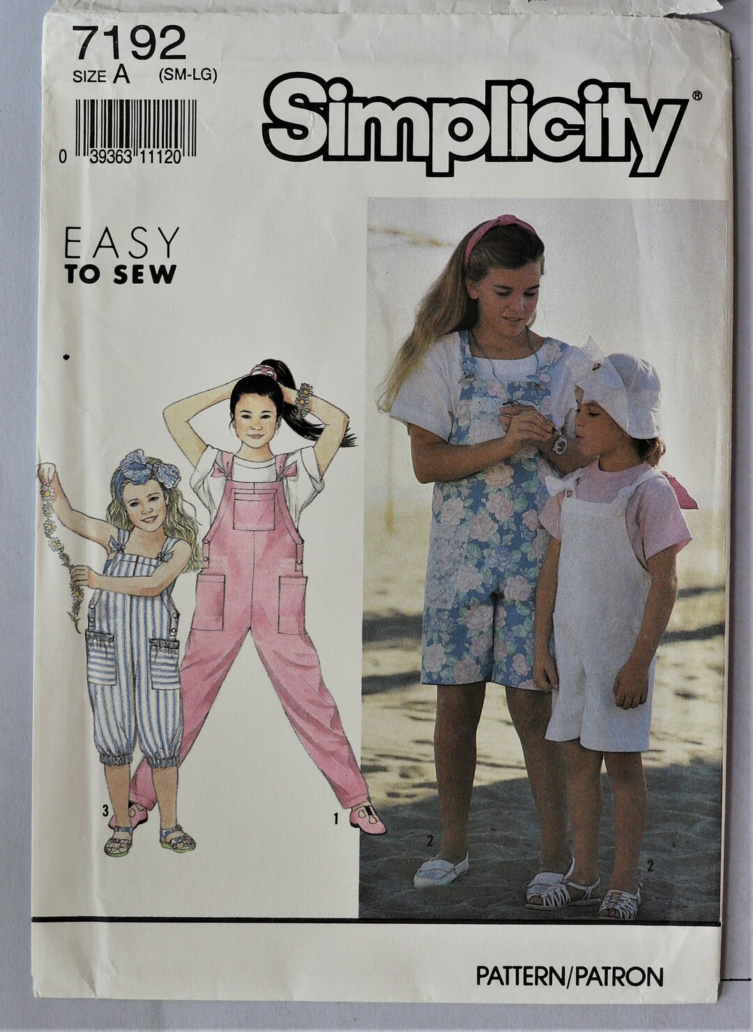 Simplicity 7192. Girls Overalls Pattern. Girl's Overalls in Three ...