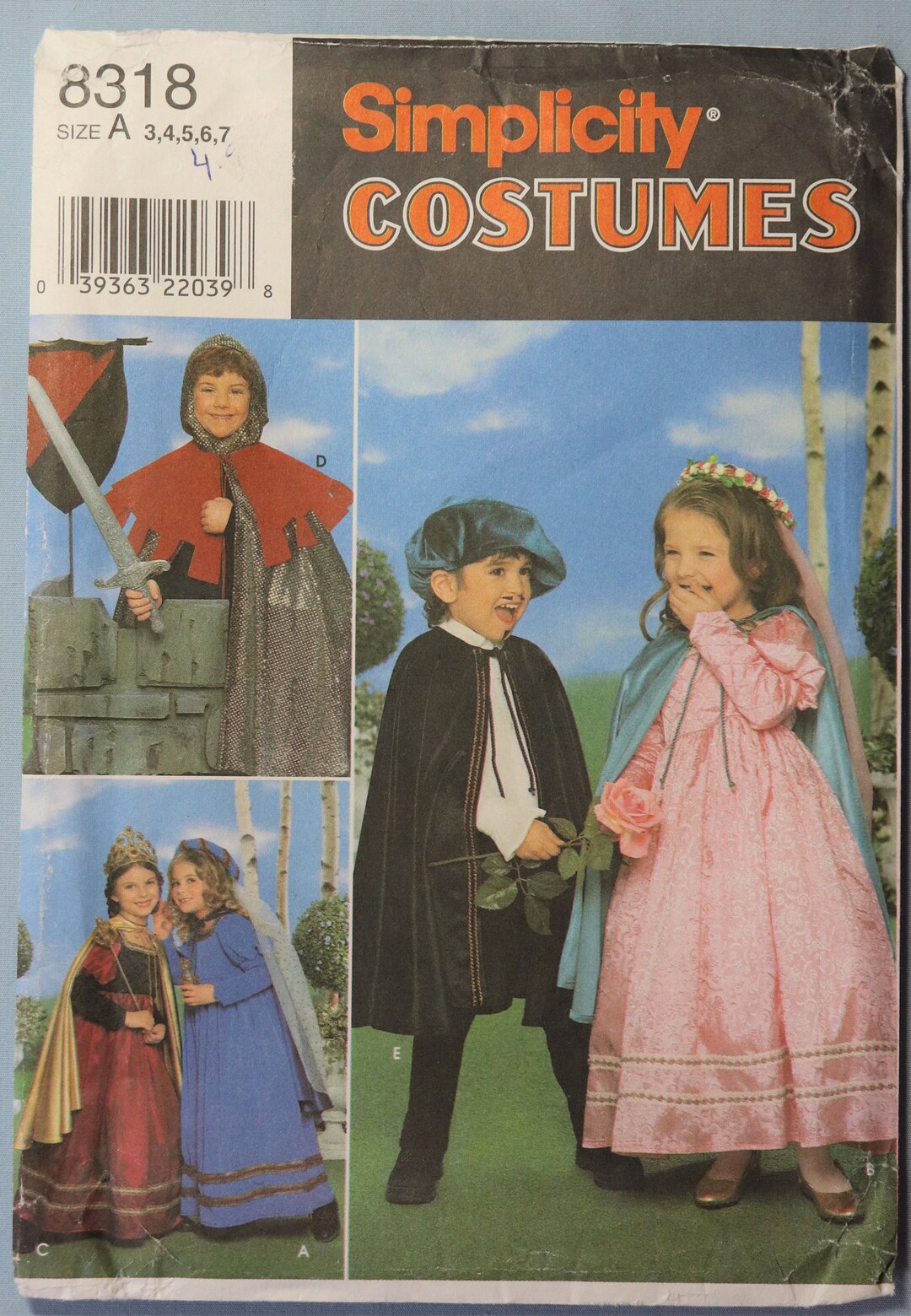 Simplicity 8318. Child's Renaissance Costumes Pattern. Child Romeo and ...