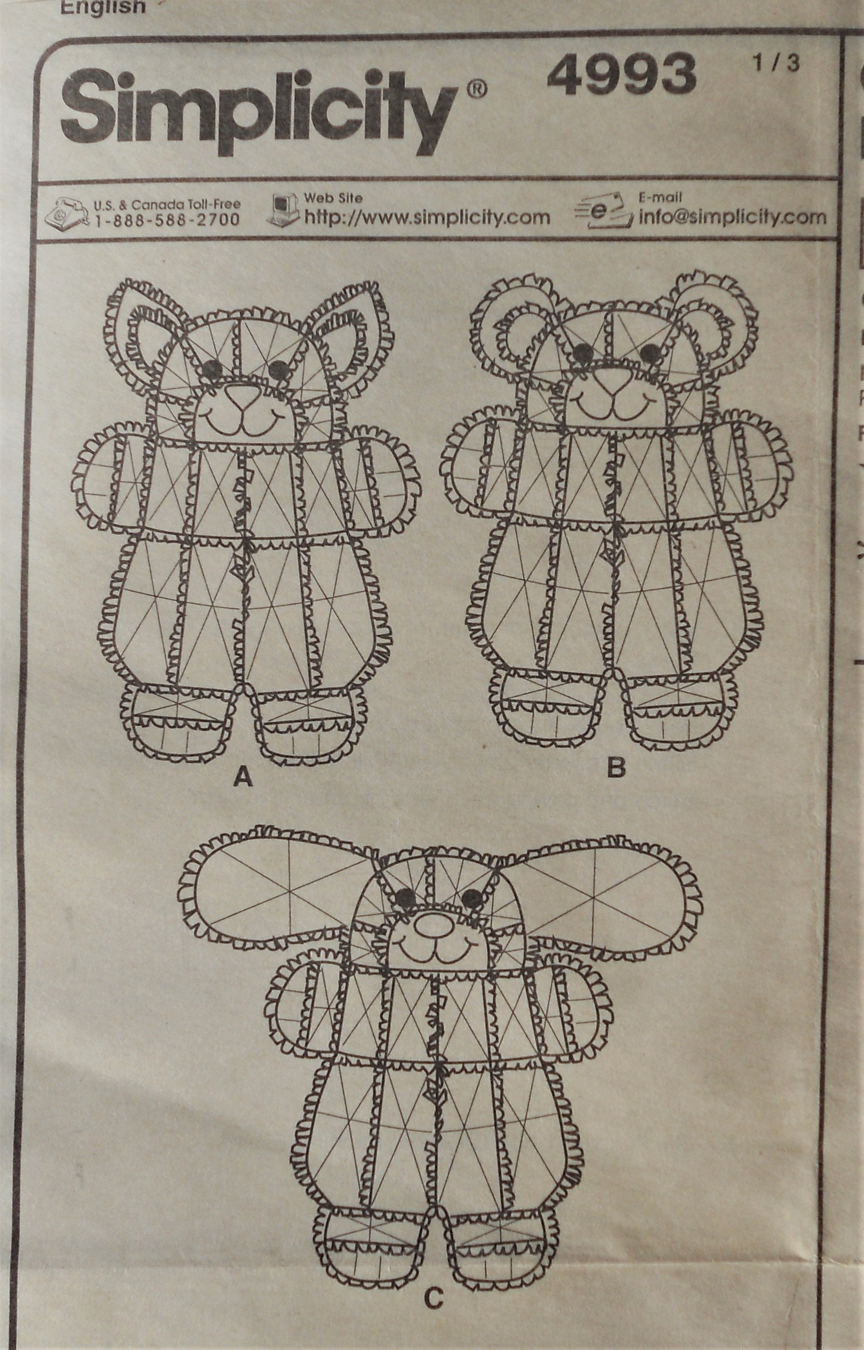 Simplicity 4993. Animal Rag Quilts Pattern. Animal Rag Quilt Wall ...