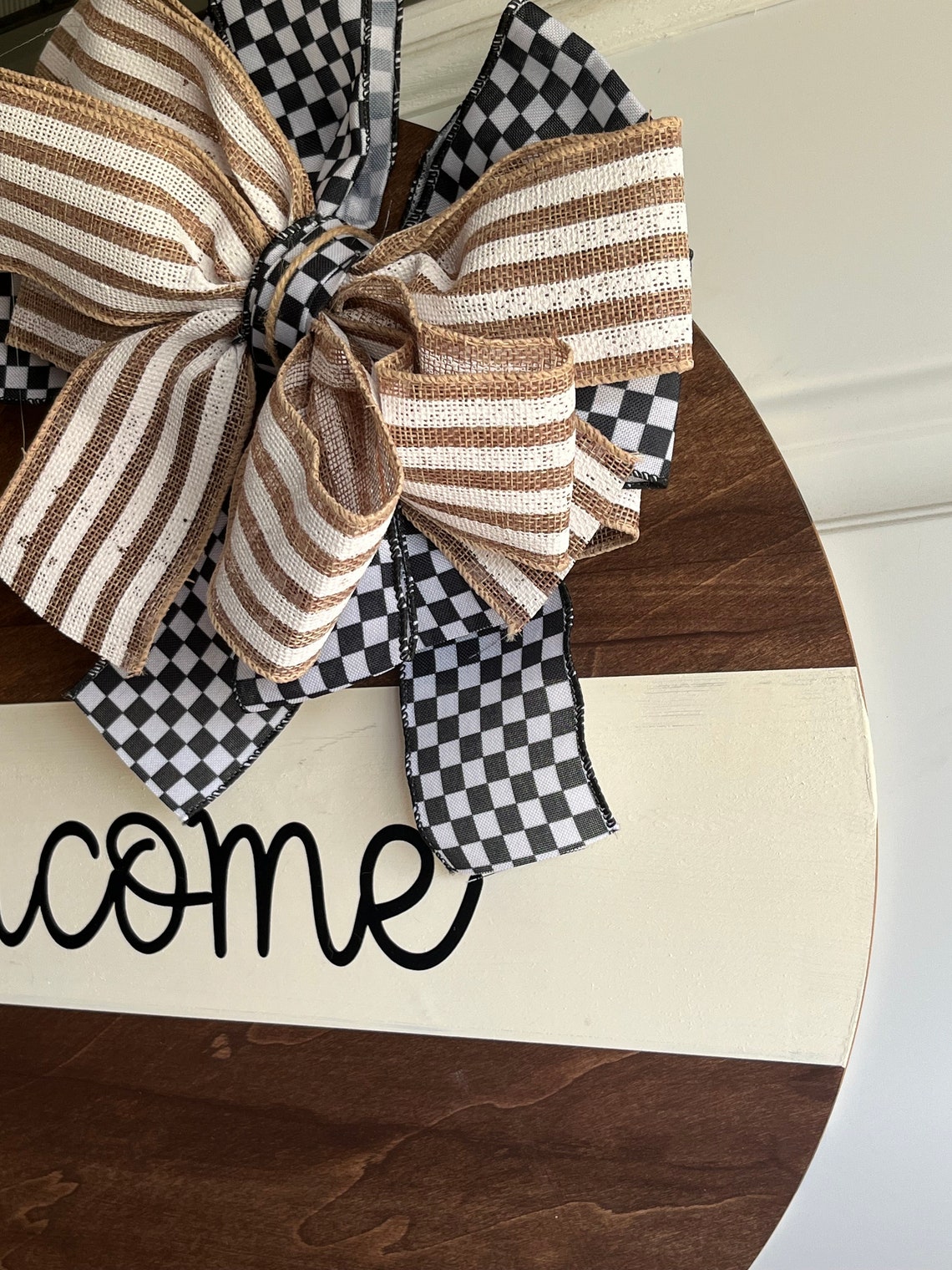 Front Door Decor,wooden Round Door Hanger, Welcome Sign for Front Door ...
