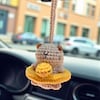 Cute Swinging Capybara Car Mirror Hanging Accessories, Crochet Capybara ...