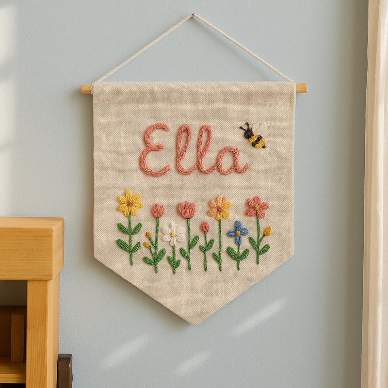 Daisy Name Banner Nursery - Etsy