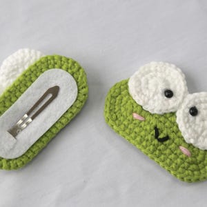 BUY 2 GET 1 FREE | Handmade Crochet Frog Hair Clip, Mini Crochet Frog ...