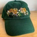 Hand Embroidered Wildflower Baseball Cap, Artisanal Denim Headwear ...