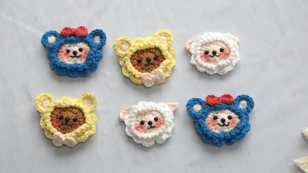 BUY 2 GET 1 FREE | Handmade Crochet Animal Hair Clip, Mini Crochet ...