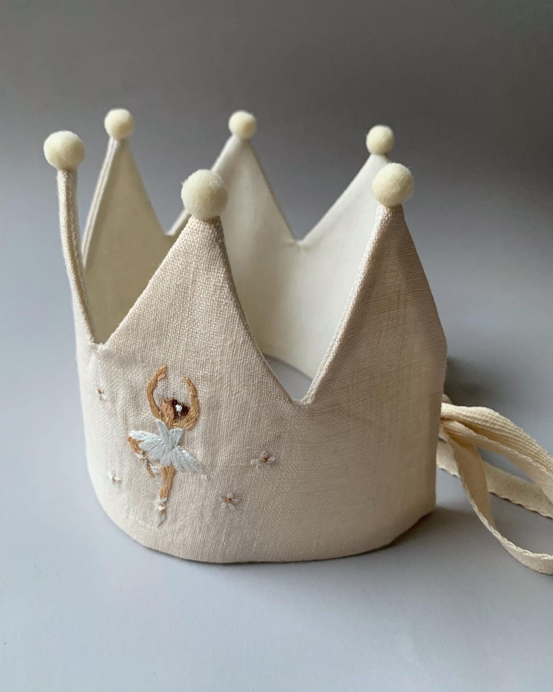 Ballerina Embroidery Birthday Party Crown, Personalized Hand ...