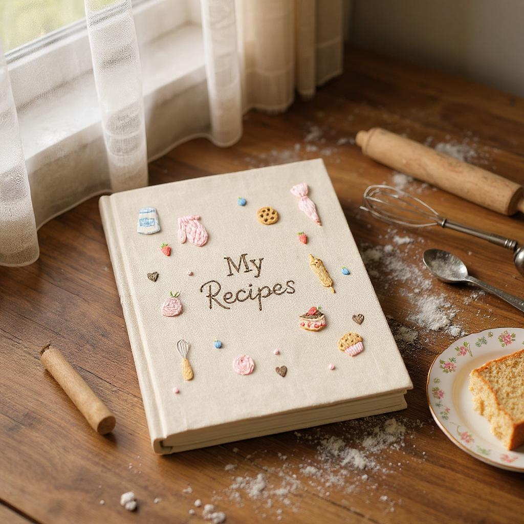 Personalized Recipe Notebook, My Recipes Hand Embroidered Notebook ...