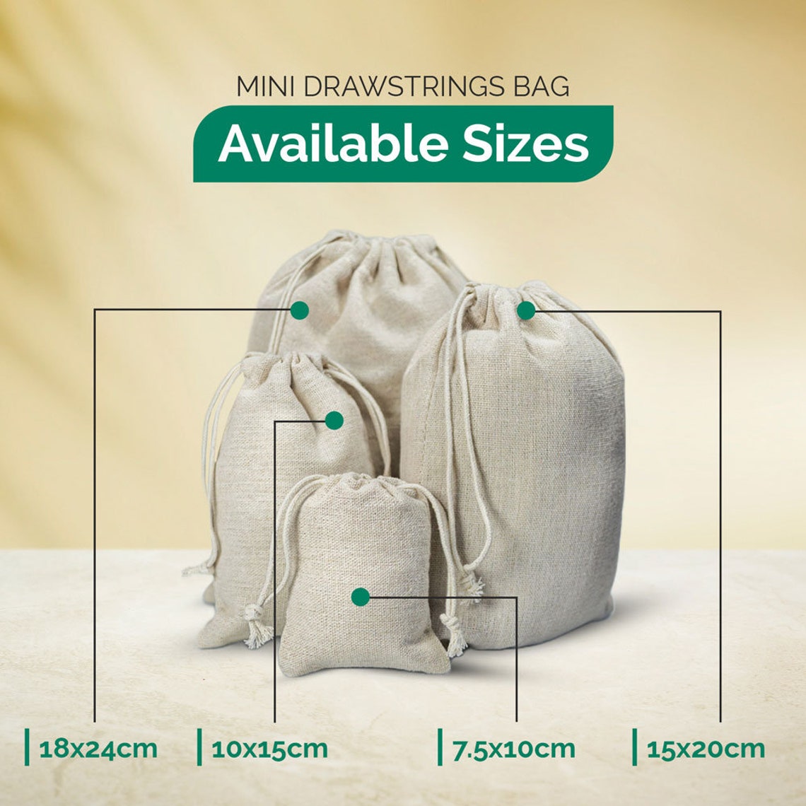 Embroidered Flower Bouquet Drawstring Bag, Linen Gift Wrapping ...