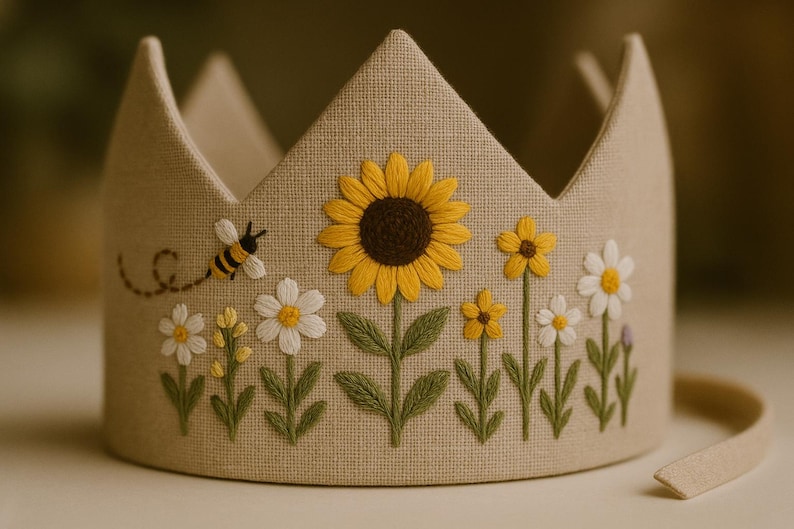 Personalized Bee in Sunflower Garden Hand Embroidered Birthday Party ...