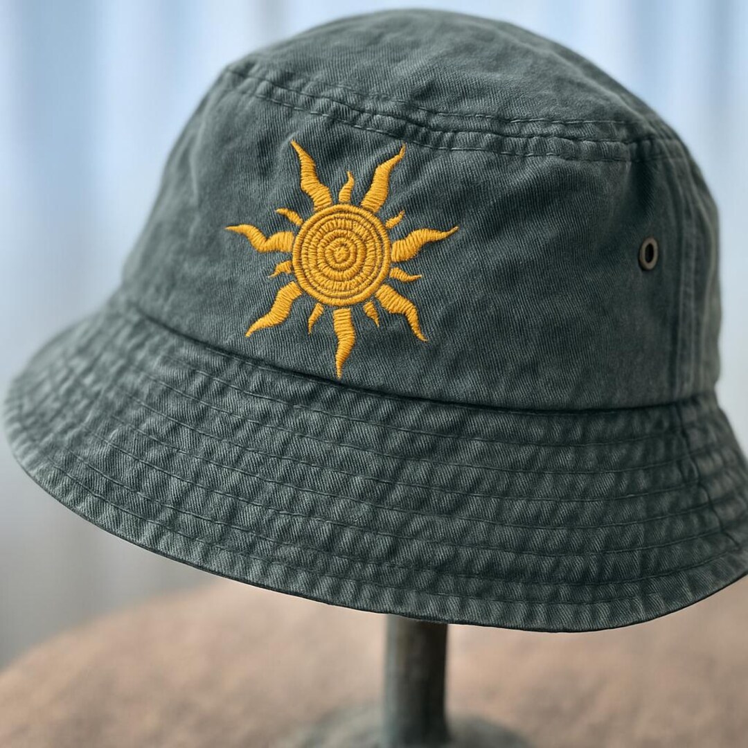 Vintage Hand-embroidered Sun Bucket Hat, Floral Summer Hat for Beach or ...