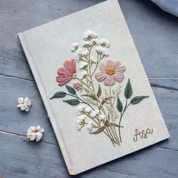 Embroidered Notebook - Etsy