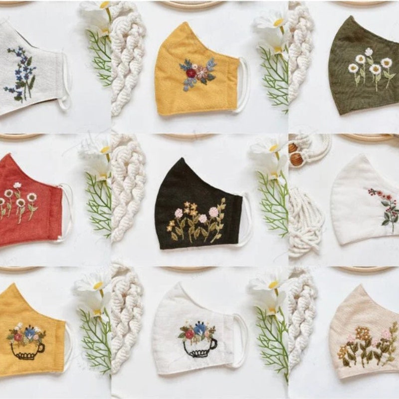 Embroidered Mask - Etsy