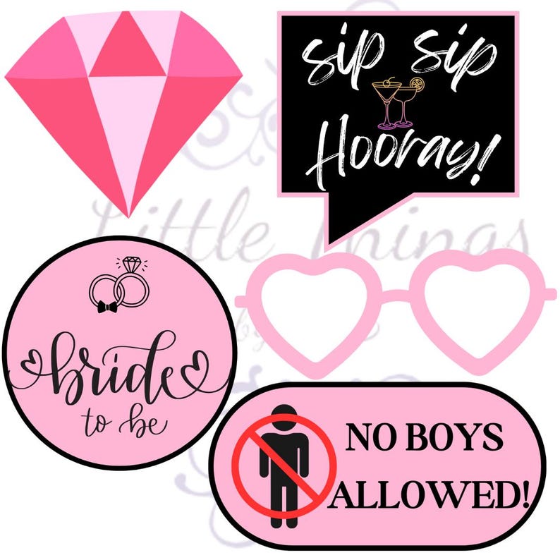 Hen Party Photo Props - DIY - Digital File - Pack of 15 - Etsy