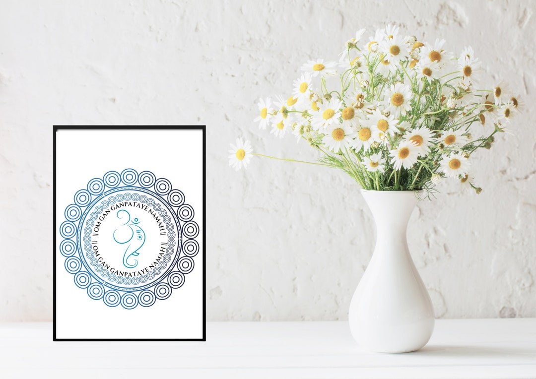 Set of 4 Powerful Mantras - Blue - Digital Download - Home Decor Frames ...