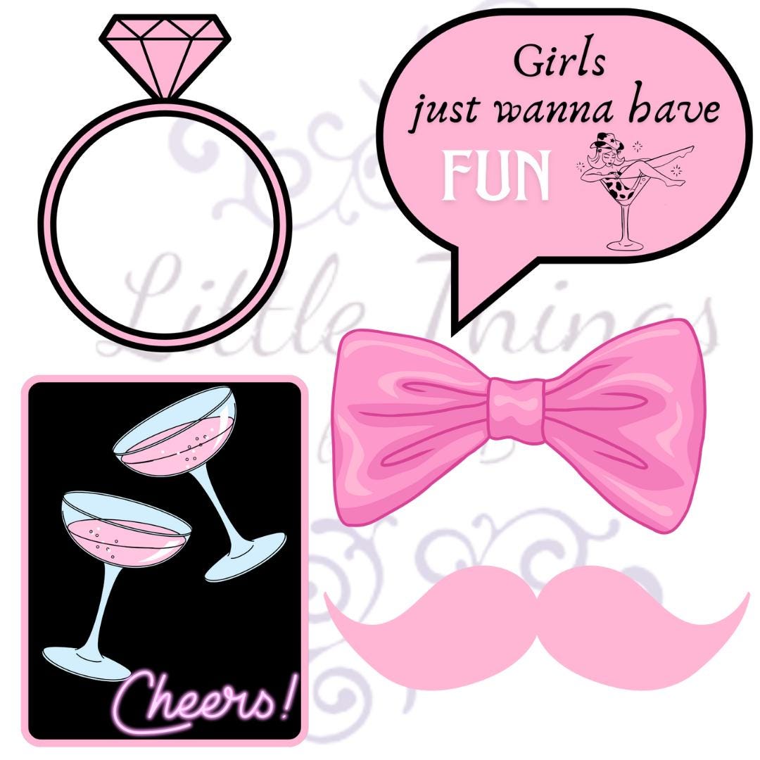 Hen Party Photo Props - DIY - Digital File - Pack of 15 - Etsy
