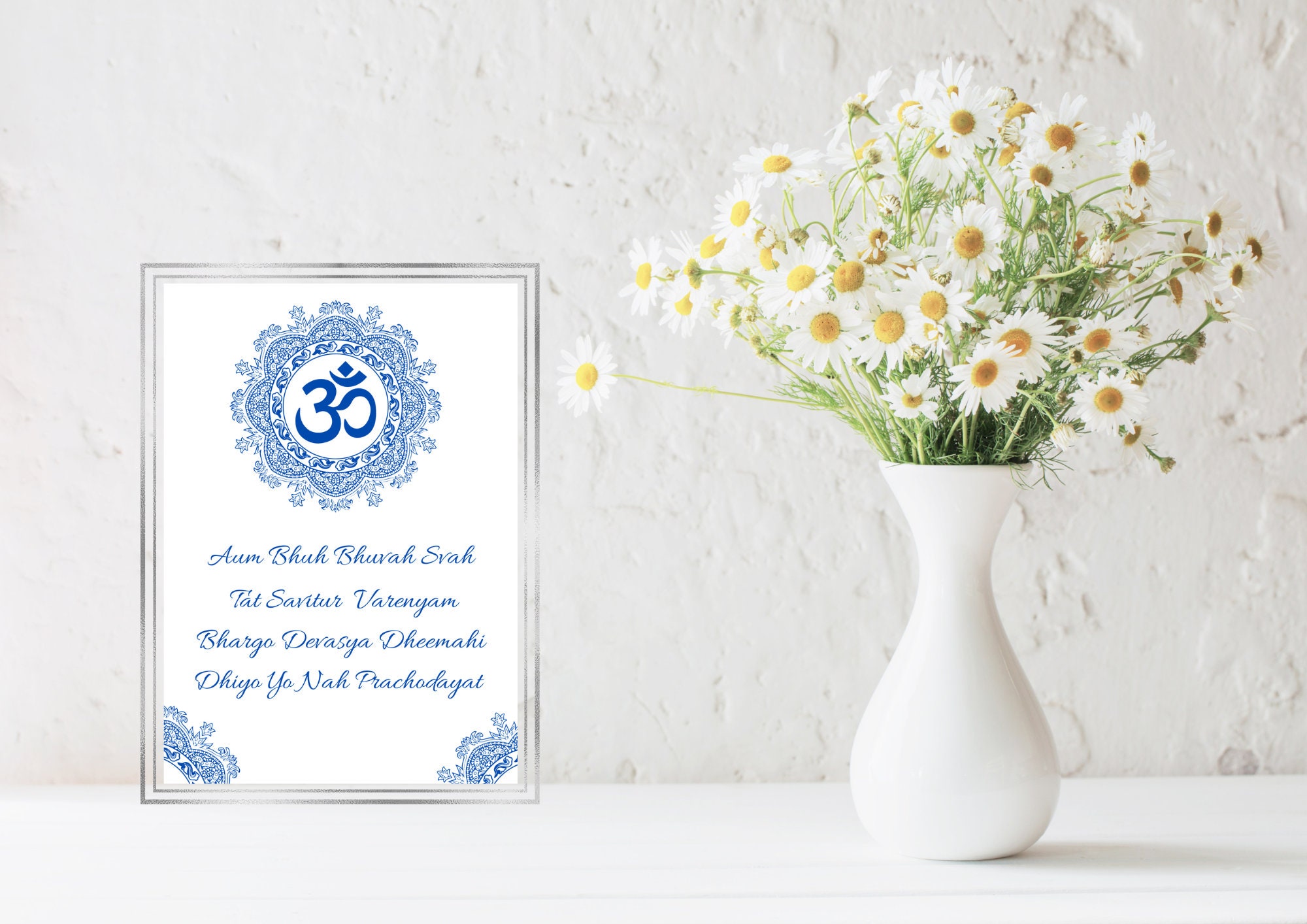Set of 4 Powerful Mantras - Blue - Digital Download - Home Decor Frames ...