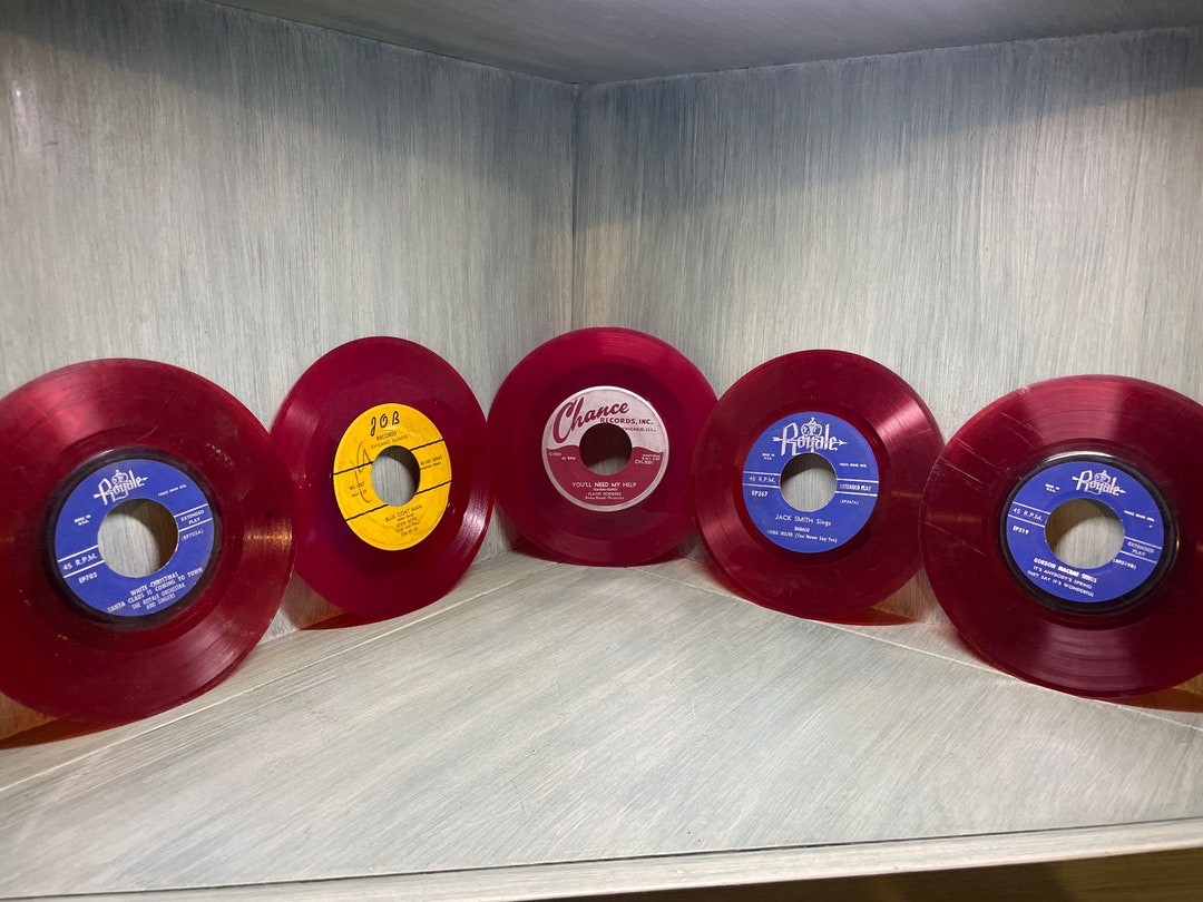 A Vintage Lot of Red See-through Small Vinyls - Etsy