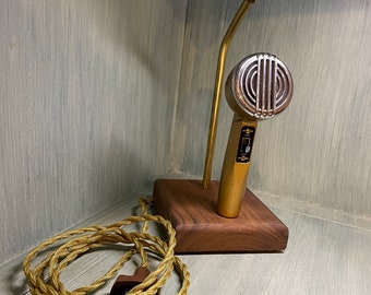Upcycled Retro Microphone Industrial Table Lamp. Desk Lamp. Vintage ...