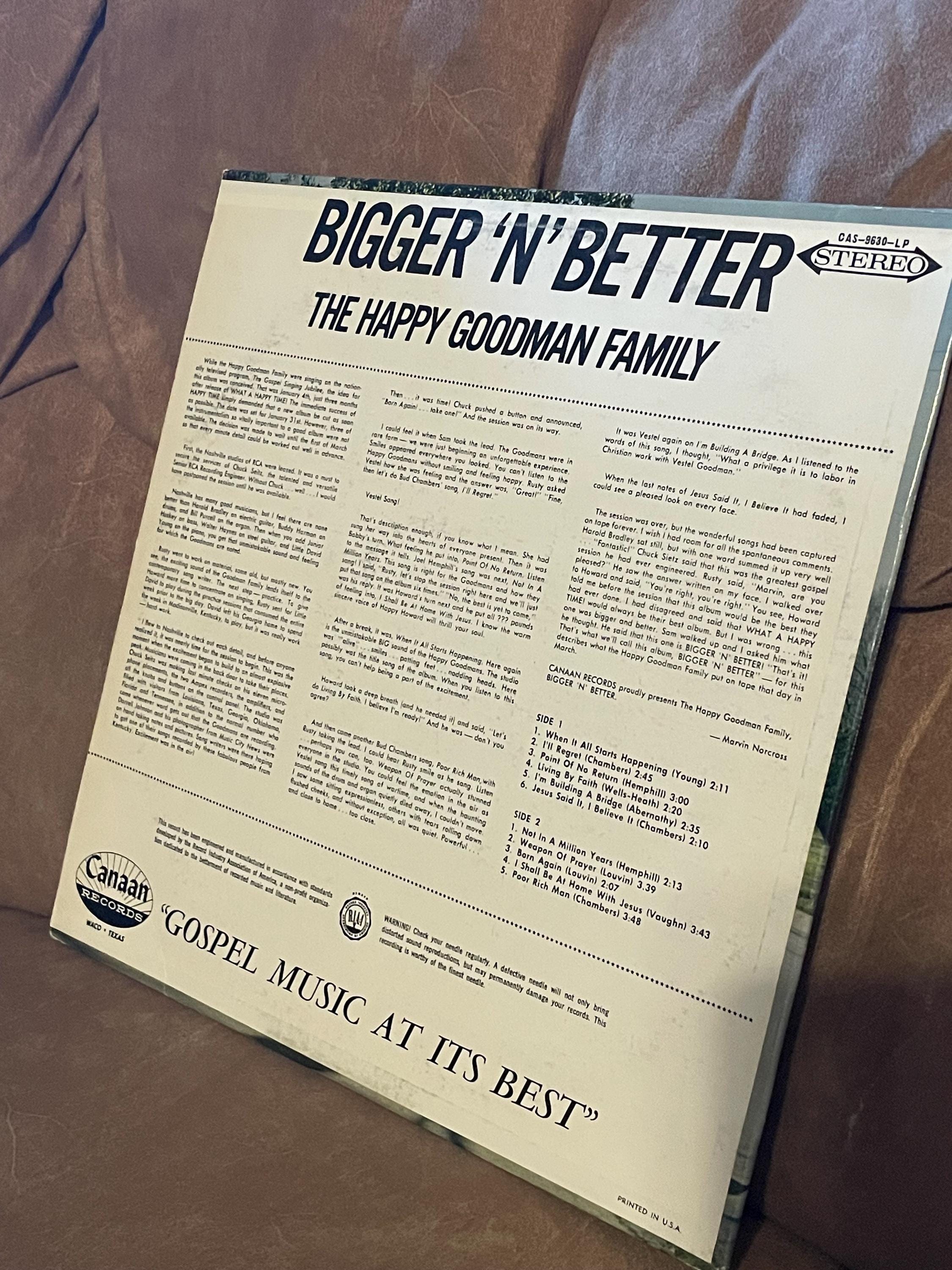 Vintage the Happy Goodman Family Record - Bigger ‘n’ Better - Etsy