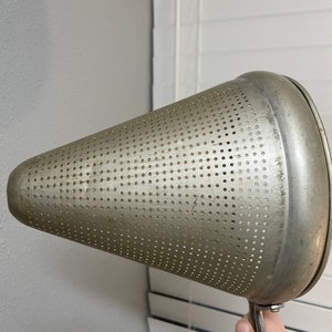 Vintage Cone Shaped Metal Strainer With Stand - Etsy