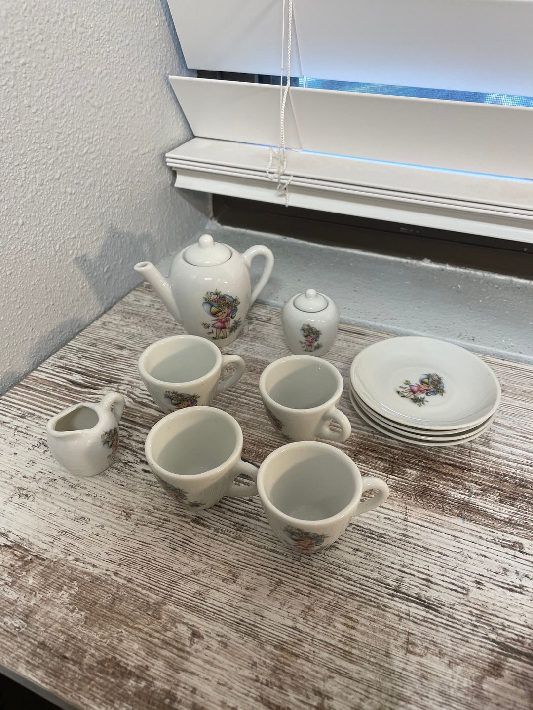 Vintage Ceramic Miniature Girl Tea Set - Etsy