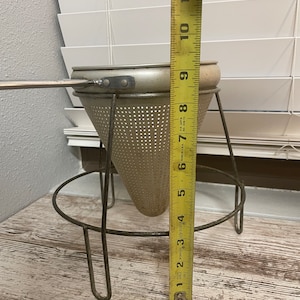 Vintage Cone Shaped Metal Strainer With Stand - Etsy