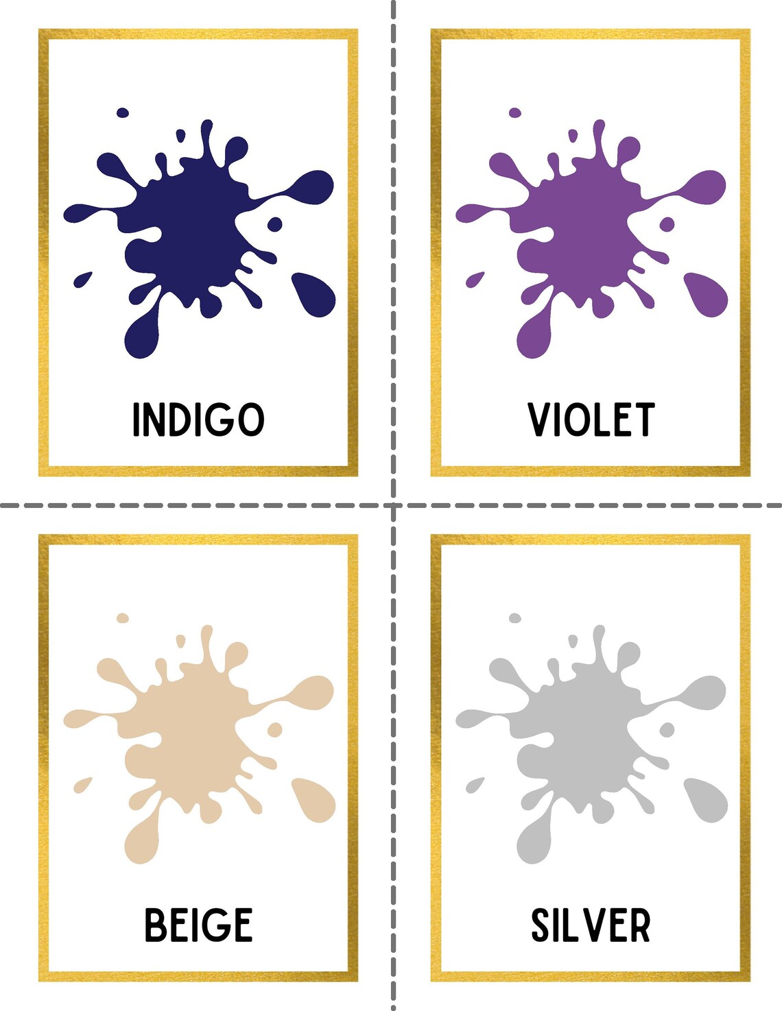 Printable Color Flash Cards 20 Printable Colour Flash Cards - Etsy