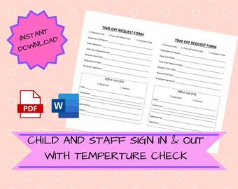 Employee Time off Request - Etsy