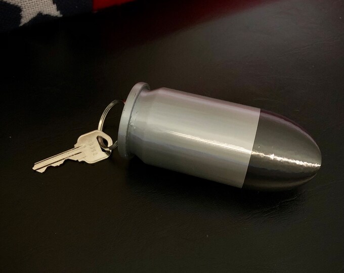3d Printed Bullet Keychain With Storage - Etsy