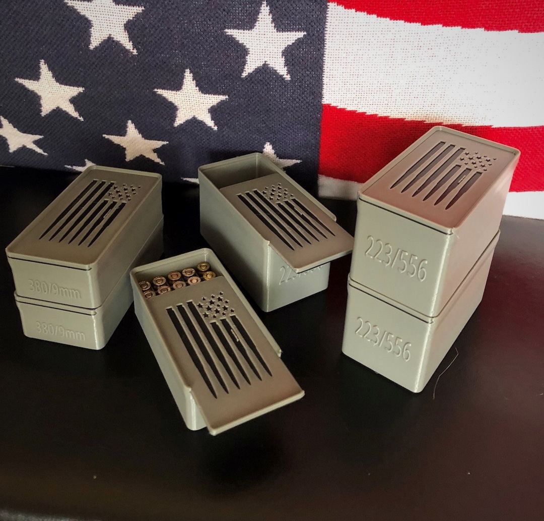 3d printed ammo box, 9mm, 22lr, 5.56, 223, 45 acp, 357 magnum, 38 ...