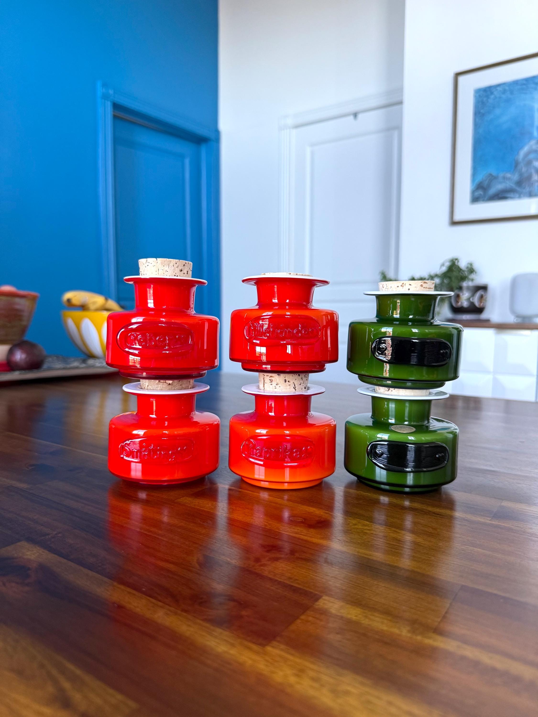 HOLMEGAARD Cased Glass "palet" Series Kitchen Jars by Michael Bang - Etsy