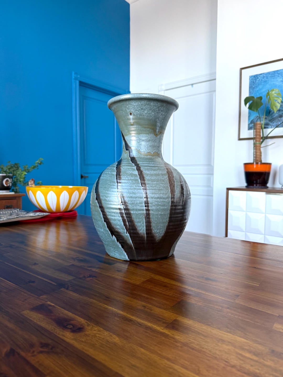 Dominic STANZIONE for Blue Mountain Pottery Slate Blue XL Floor Vase - Etsy