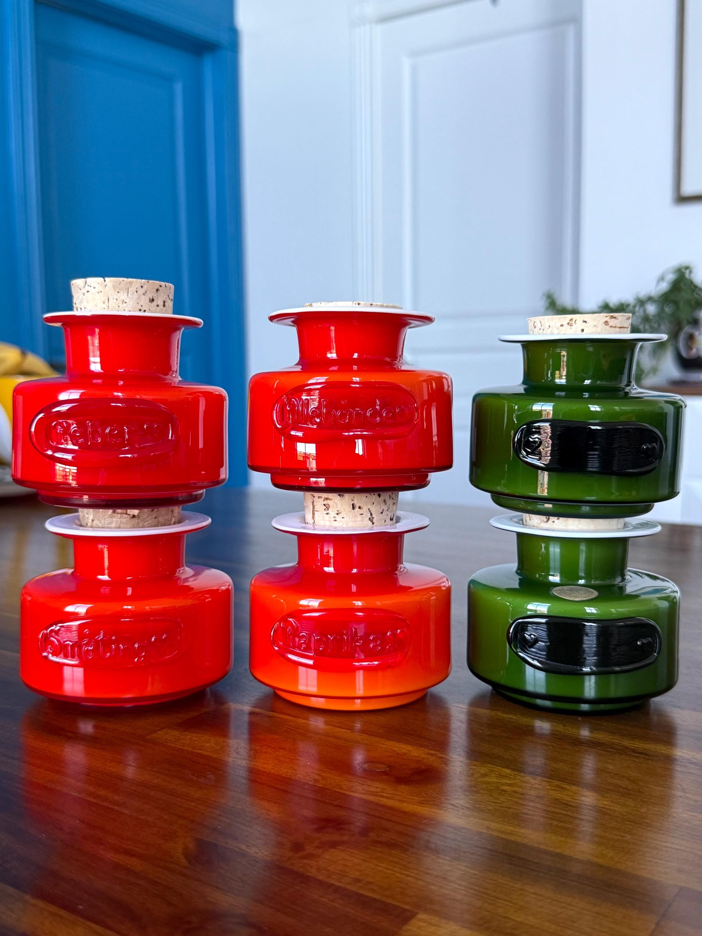 HOLMEGAARD "palet" Series Cased Glass Kitchen Jars by Michael Bang - Etsy