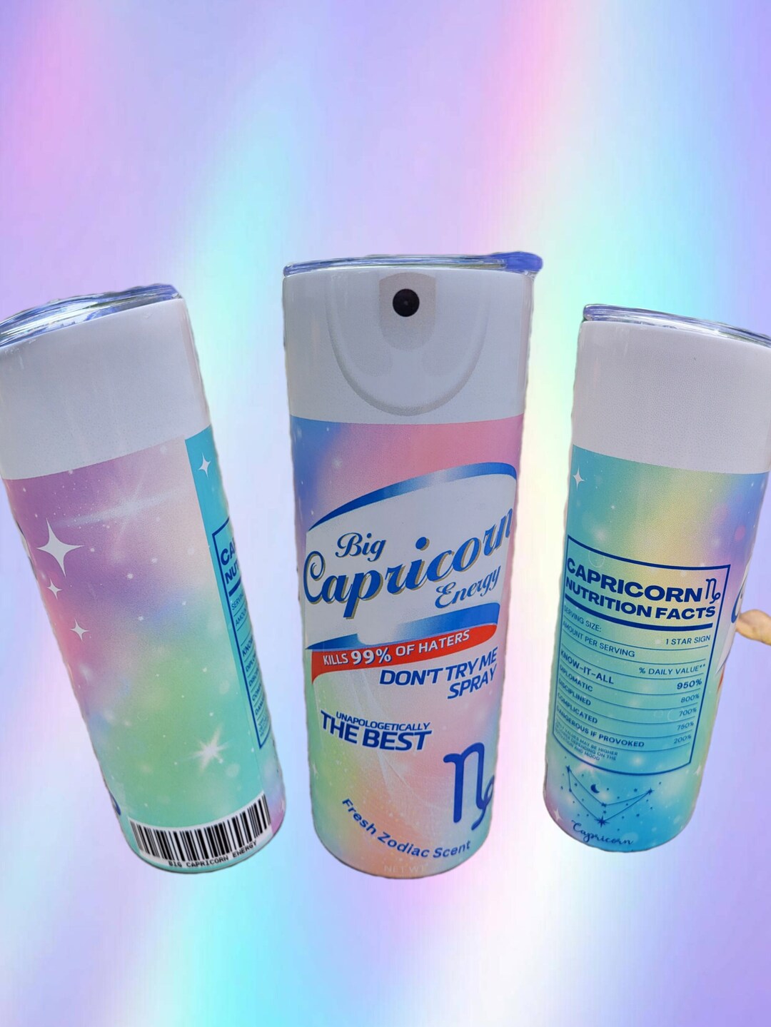 Zodiac Rainbow Spray Tumbler - Etsy