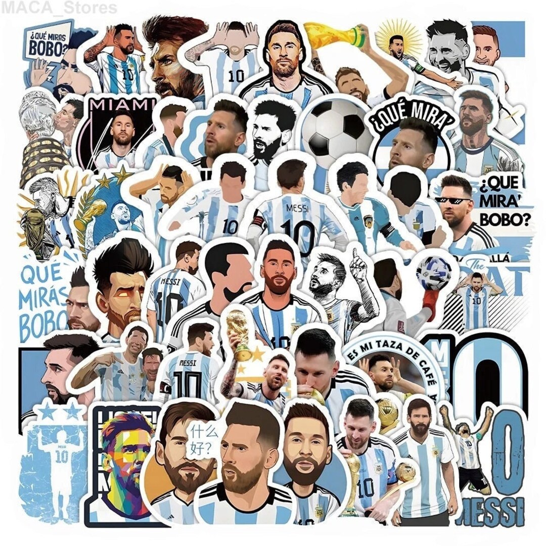 50pcs Lionel Messi Stickers Messi Birthday Gift Messi the Goat Messi ...