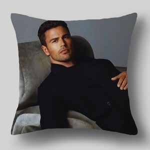 Theo James Pillow Case Christmas Gift DIY Custom Cushion Cover Birthday Gift Custom Christmas ...